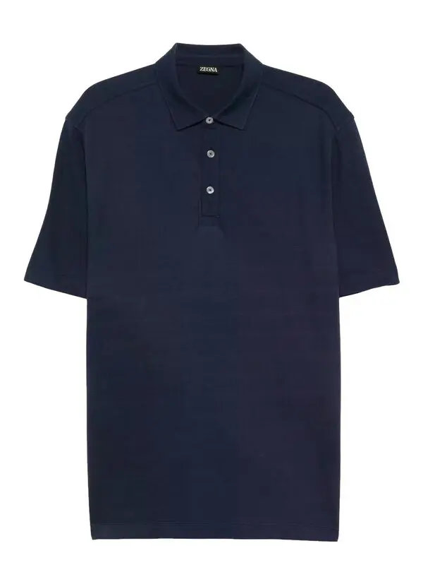 Zegna Short-sleeve Button Polo Shirt - Blue