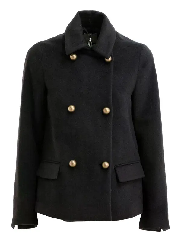 KILTIE Double-breasted Jacket With Gold Buttons - Black