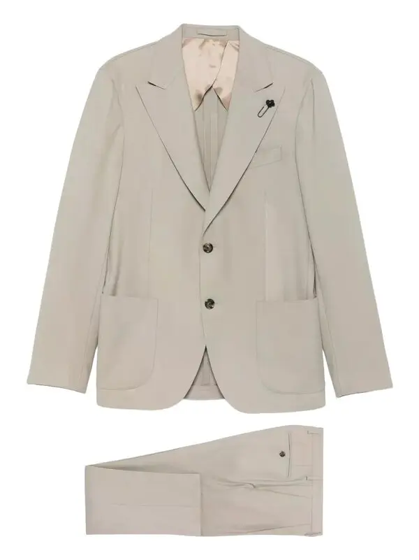 LARDINI Patch-pocket Suit - Neutrals