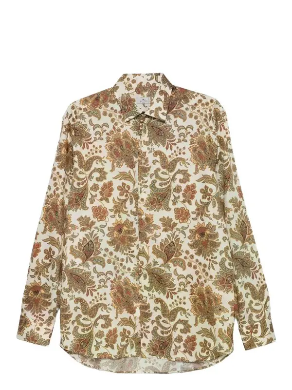 Etro Paisley-print Cotton Shirt - Neutrals