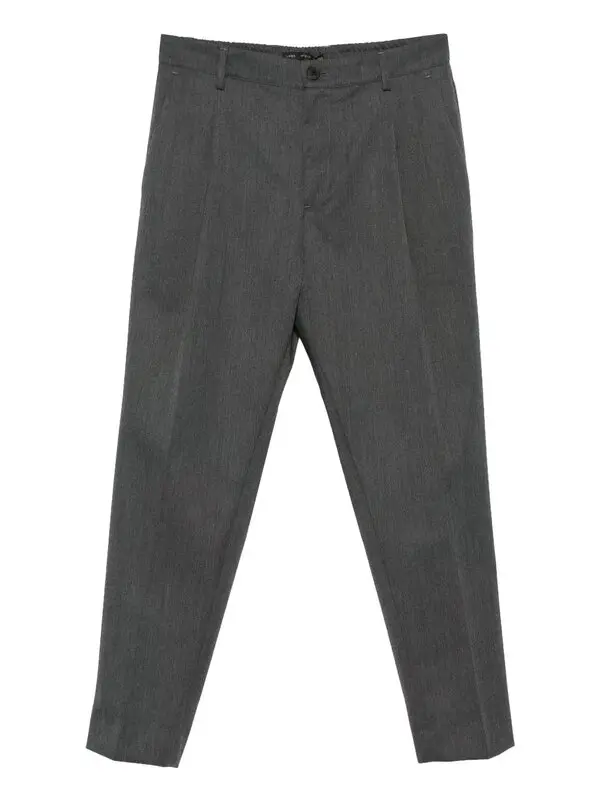 LOW BRAND Pleated Front Trousers - Grey