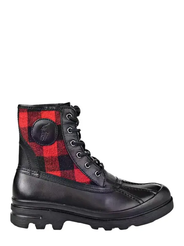 Polo Ralph Lauren Plaid-panel Boots - Black