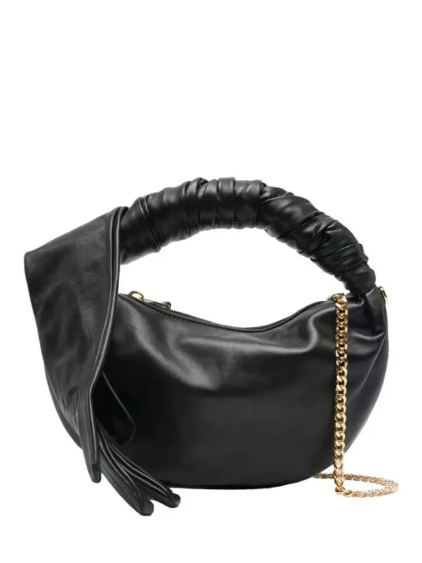 Moschino Leather Tote Bag With Glove Handle - Black