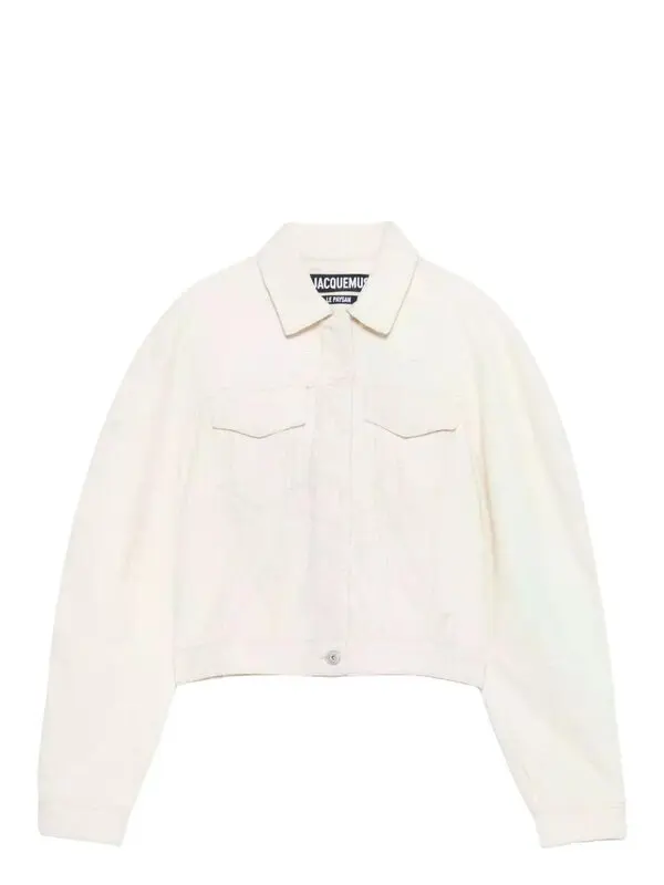 Jacquemus Le Ovalo De-nîmes Cropped Jacket - Neutrals