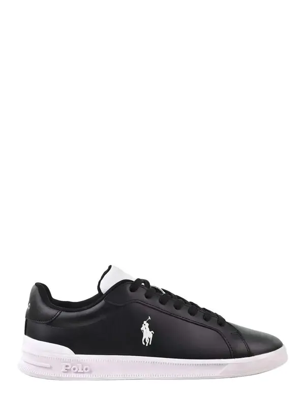 Polo Ralph Lauren Heritage Court Ii Leather Sneakers - Black