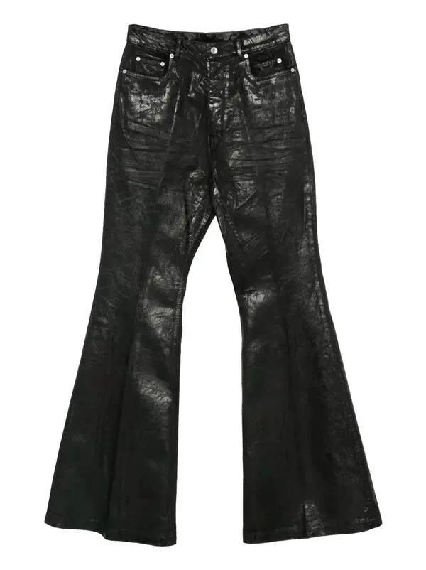 Rick Owens Metallic-effect Flared Trousers - Black