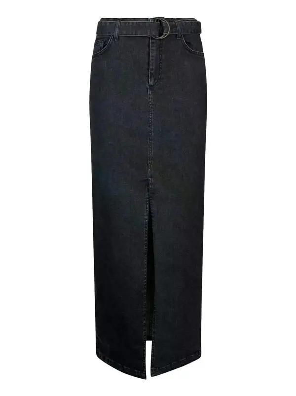 Liu Jo Denim Maxi Skirt With Belt - Grey