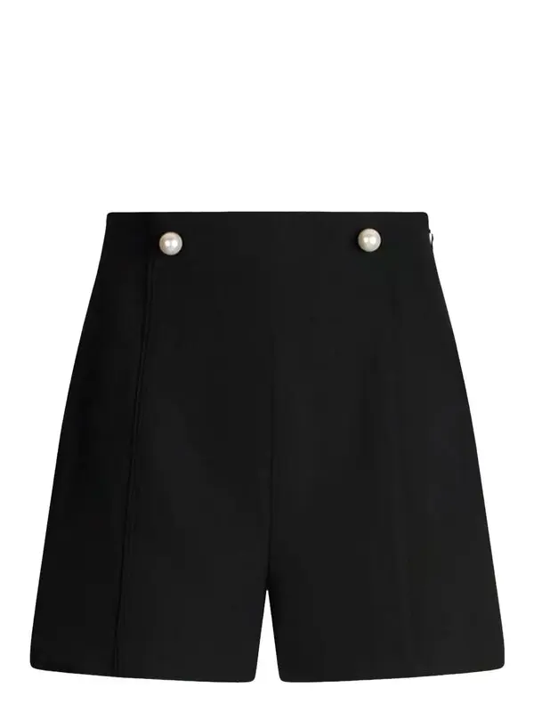 Liu Jo Pearl Button Pleated Shorts - Black