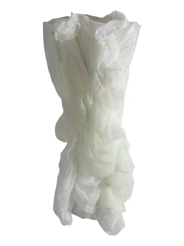 Comme Des Garçons Ruffled Draped Top - White