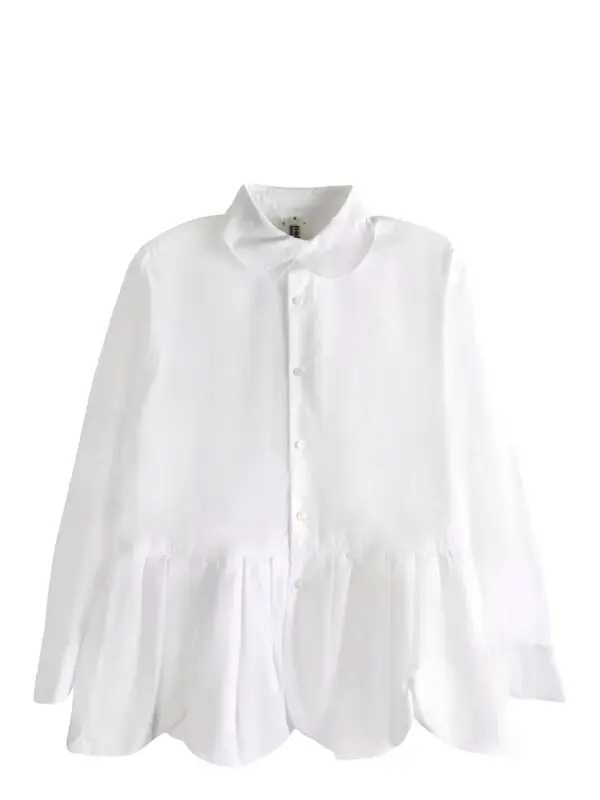 Noir Kei Ninomiya Peter Pan Collar Pleated Blouse - White