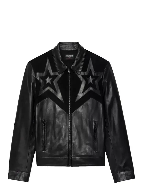 Zadig&Voltaire Star-appliqué Leather Jacket - Black