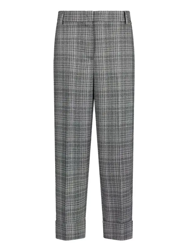 Liu Jo Plaid Cuffed Trousers - Grey