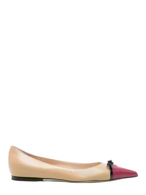 Valentino Garavani Bow-detail Pointed-toe Pumps - Neutrals