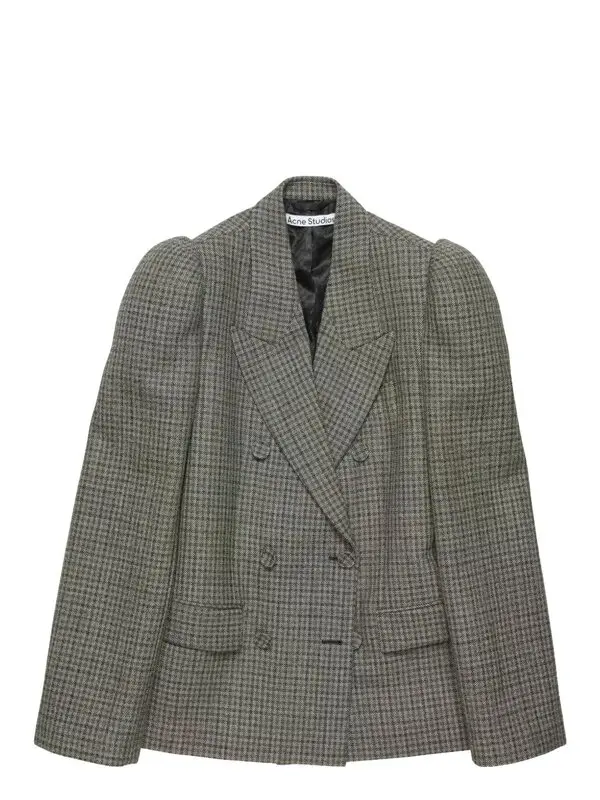 Acne Studios Houndstooth Double-breasted Blazer - Black