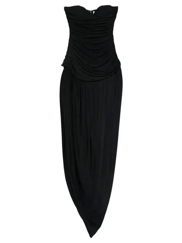Magda Butrym Strapless Draped Dress - Black