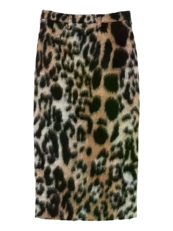 N°21 Leopard Print Pencil Skirt - Black