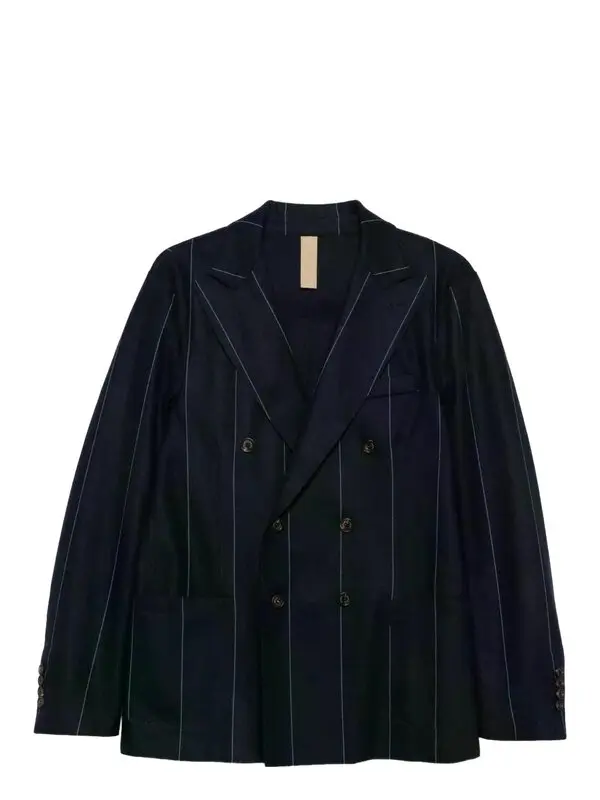 Eleventy Pinstripe Double-breasted Blazer - Blue