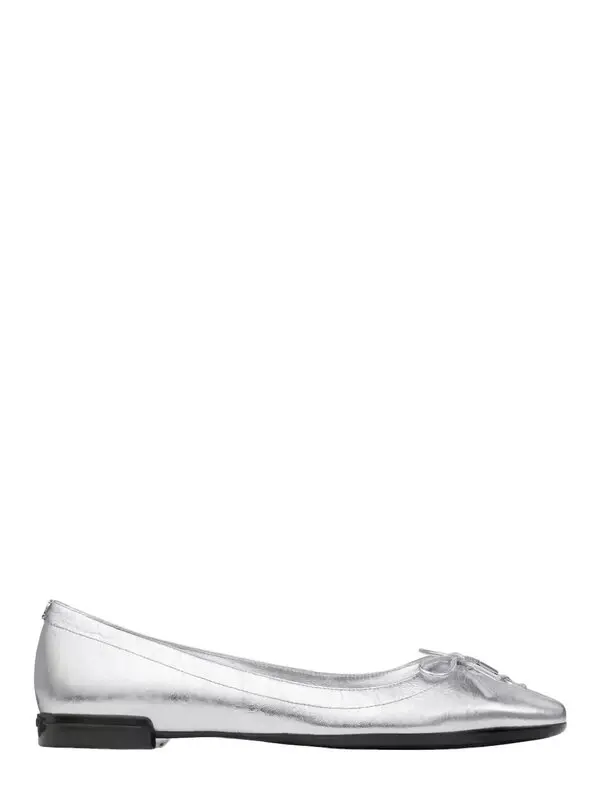 JIMMY CHOO Scarlett Lace-up Bow Ballerina Flats - Silver