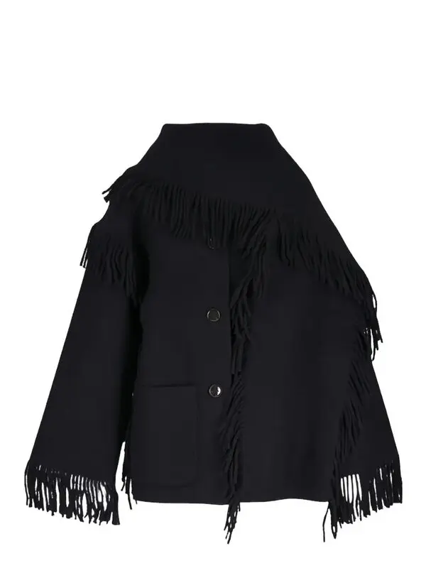 TOTEME Fringed Oversized Jacket - Black