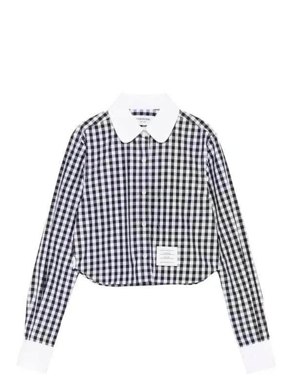 Thom Browne Gingham Peter Pan Collar Shirt - Blue