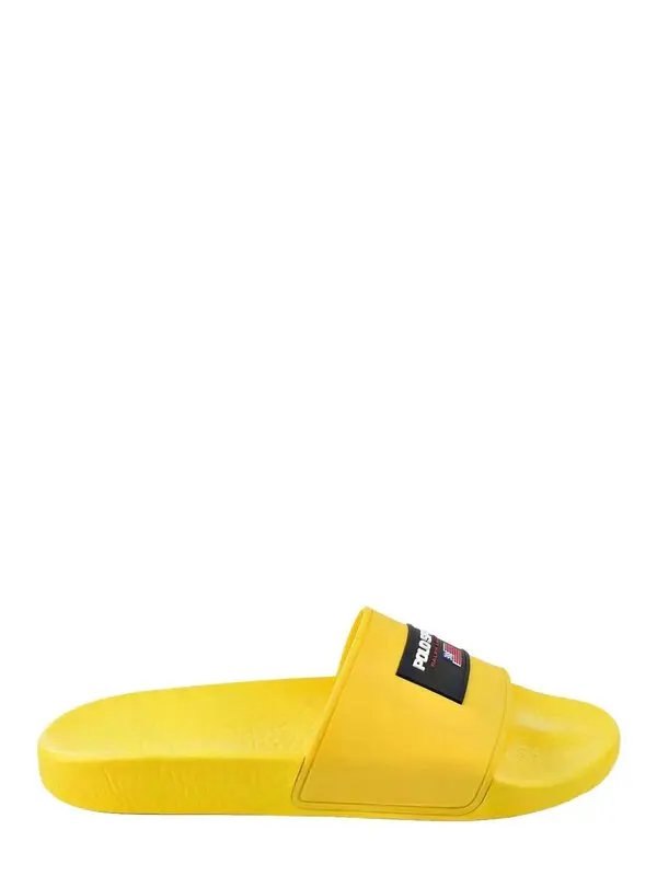 Ralph Lauren Logo-patch Slides - Yellow
