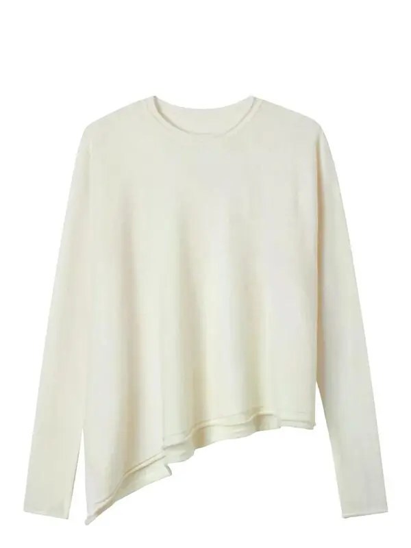 Y’s Asymmetric Wool Sweater - Neutrals