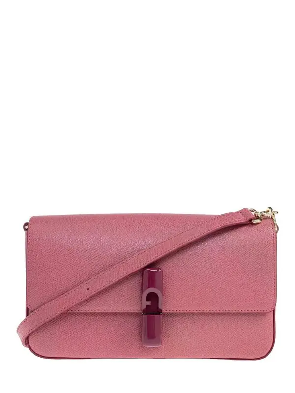 Furla Leather Flap Shoulder Bag - Pink