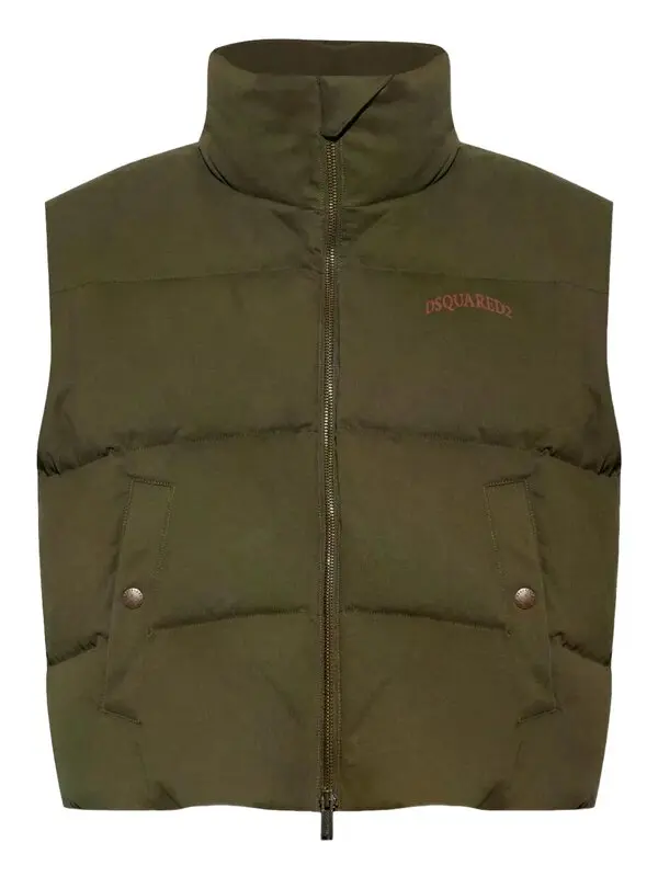 Dsquared2 Quilted Vest With Logo - Green