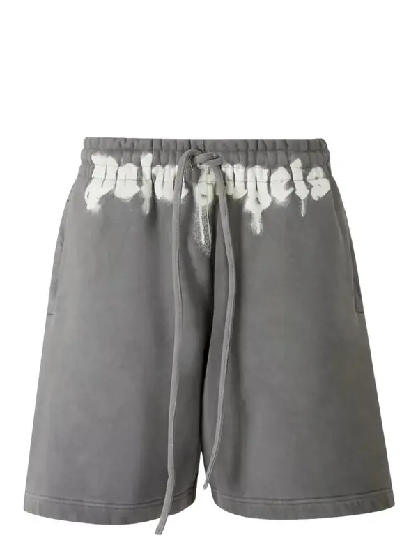 Palm Angels Logo-print Drawstring Shorts - Grey
