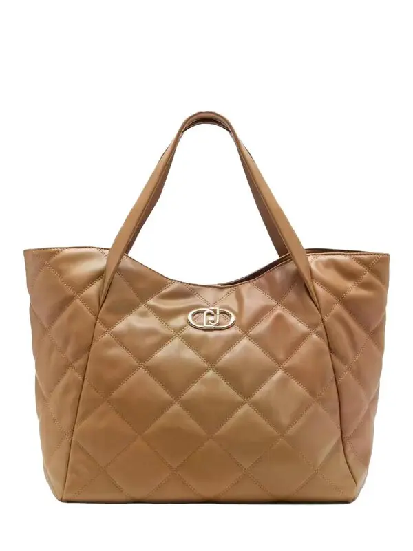 Liu Jo Quilted Tote Bag With Logo Plaque - Brown