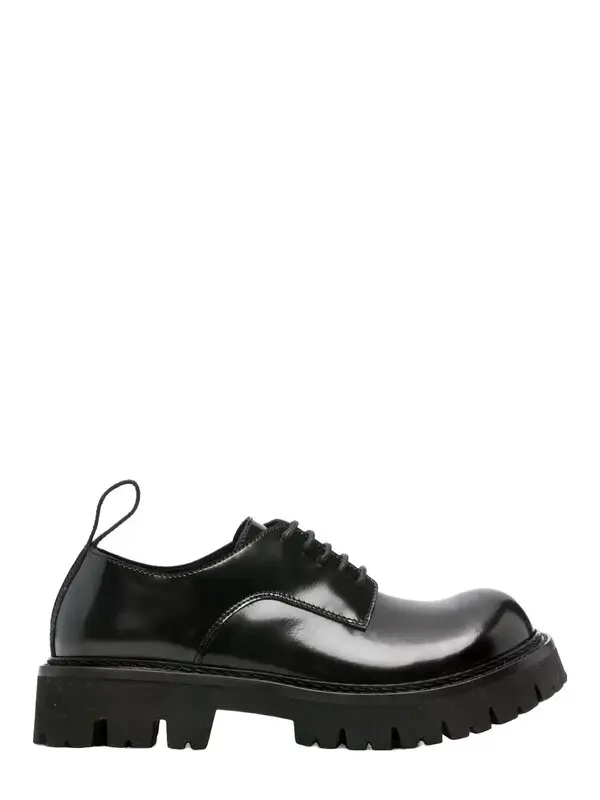 Moschino Leather Lace-up Derby Shoes - Black