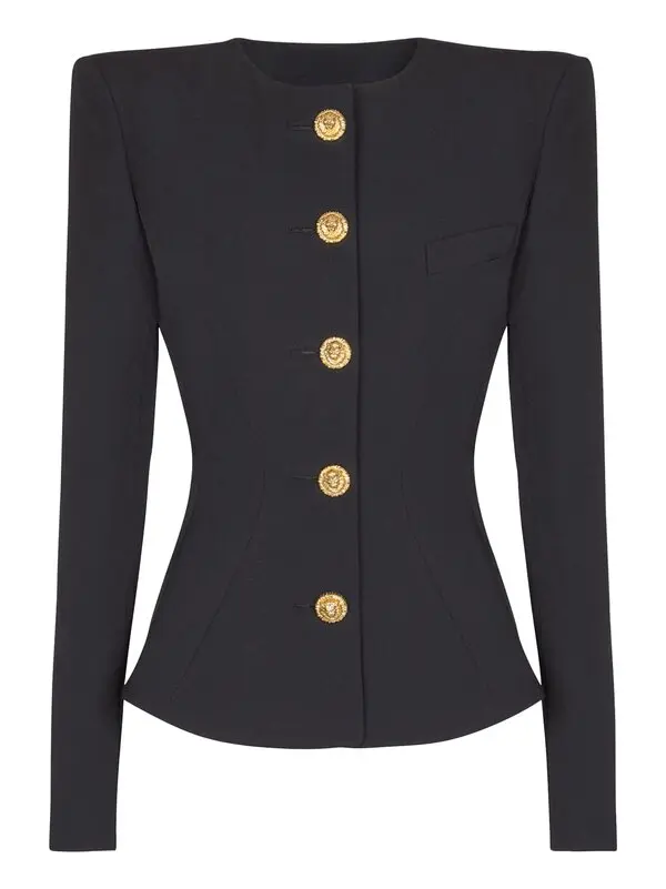 Balmain Wool Basque Jacket - Black