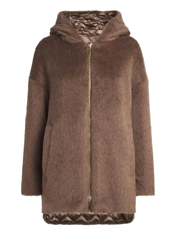 Max Mara Down, Faux Fur And Water-repellent Reversible Jacket - Brown