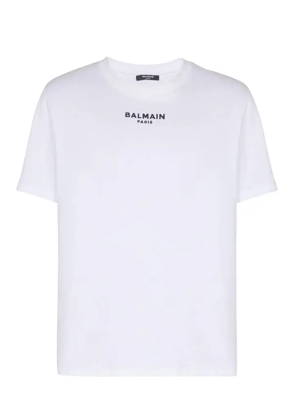 Balmain Cotton Embroidered Logo T-shirt - White