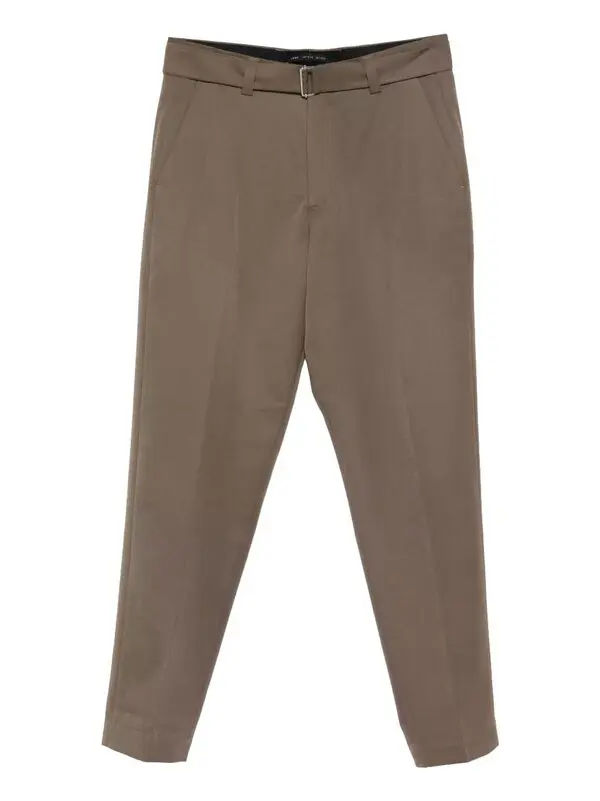 LOW BRAND Belted Cuffed Trousers - Brown
