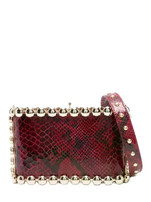 Rosantica Snakeskin Effect Clutch - Red