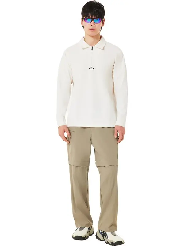 Oakley Long-sleeve Zip-up Polo - White