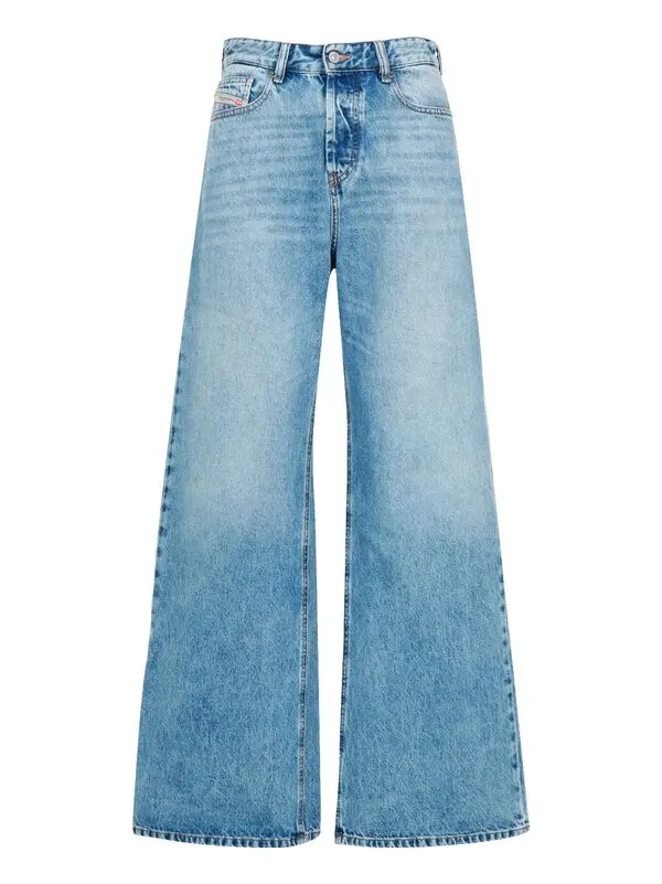 DIESEL Wide-leg Jeans - Denim Medio