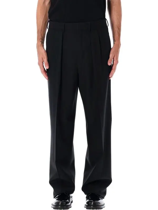 TOM FORD Wool Twill Wide-leg Trousers - Black
