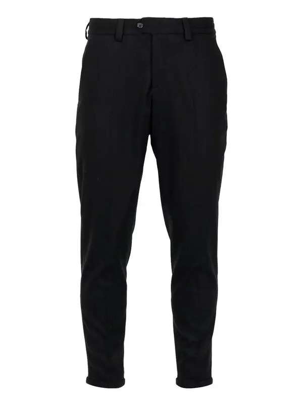 PT TORINO Tailored Wool And Cashmere Flannel Trousers - Black