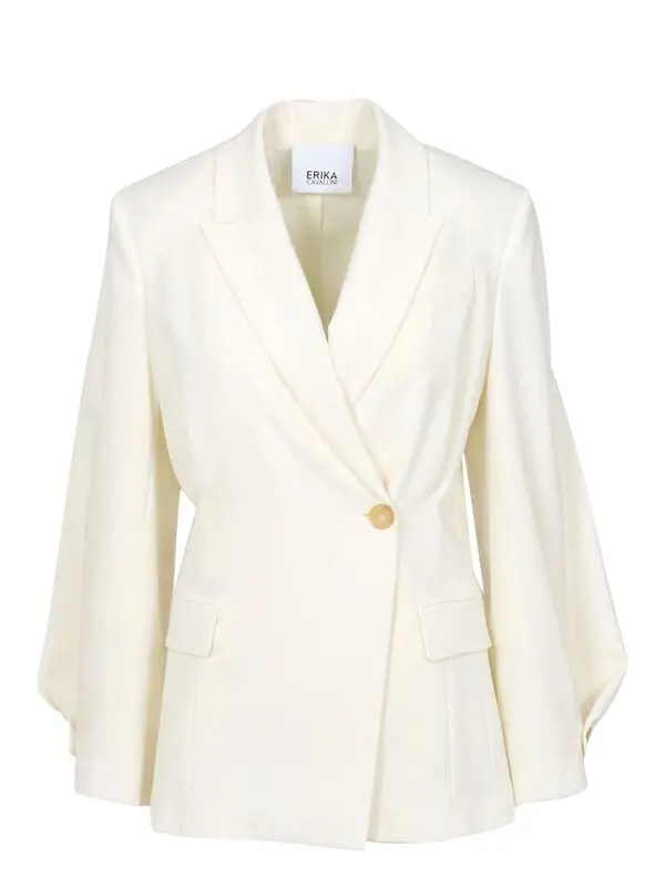 Erika Cavallini Cool Wool Oversize Blazer - Cream