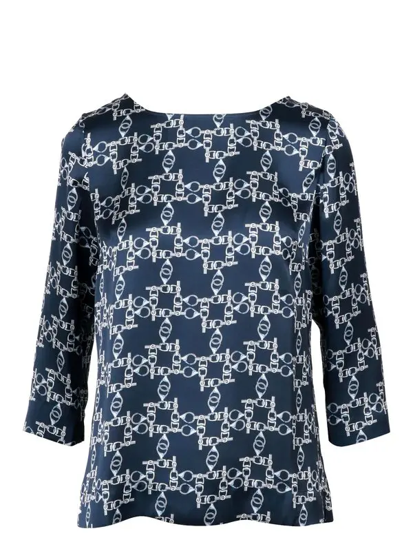 PENNY BLACK Printed Satin Shirt - Blue