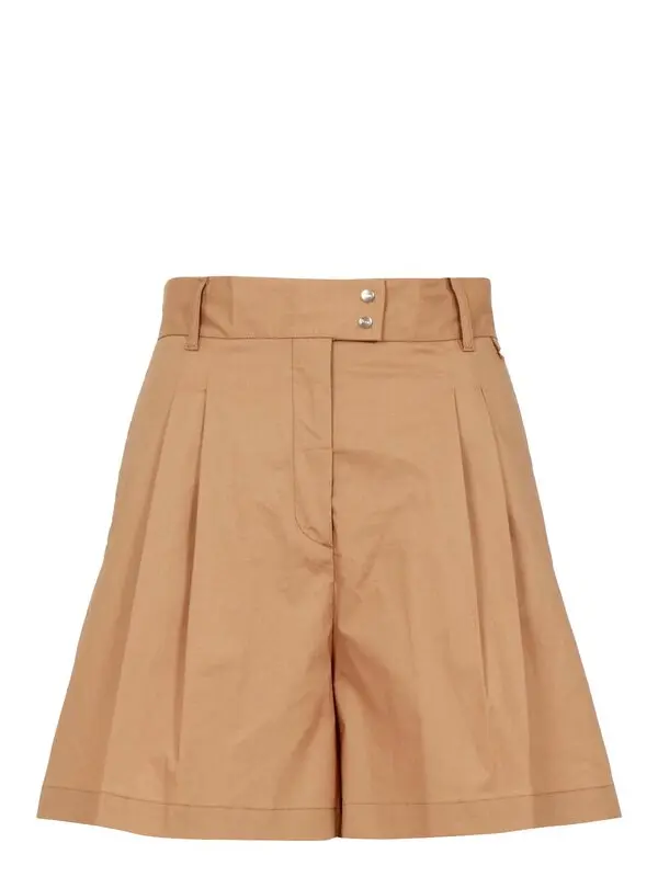 Herno Cotton Blend Wide Leg Shorts - Camel