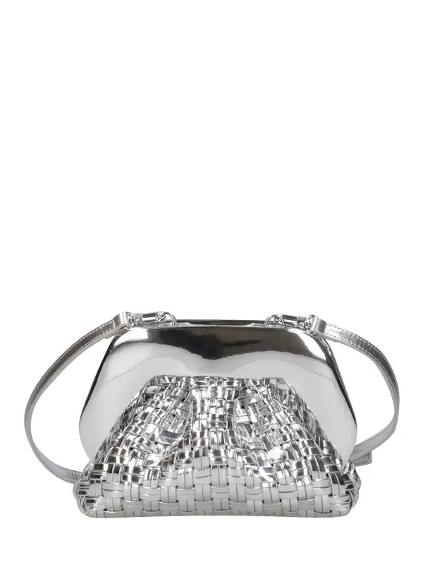 THEMOIRE Clutch Bag With Shoulder Strap - Silver