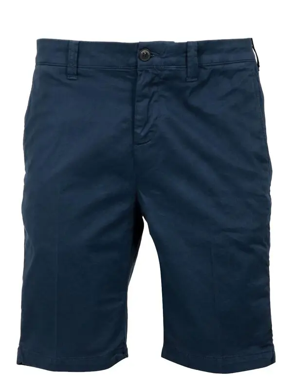 ROY ROGER'S Cotton Gabardine Shorts - Blue