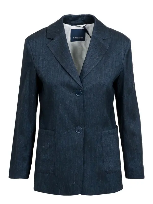 Max Mara Linen Twill Jacket - Blu Marino