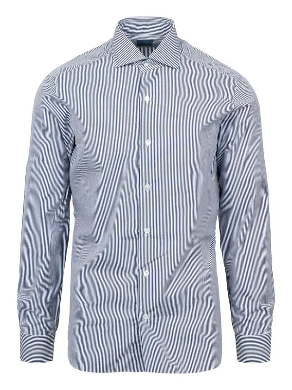 BARBA NAPOLI Cotton Striped Shirt - White