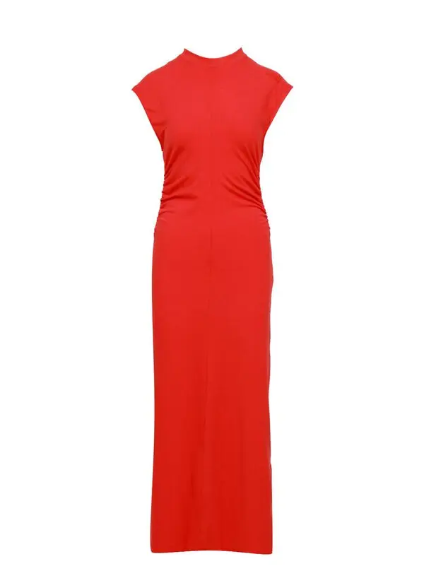 MSGM Draped Midi Dress - Red