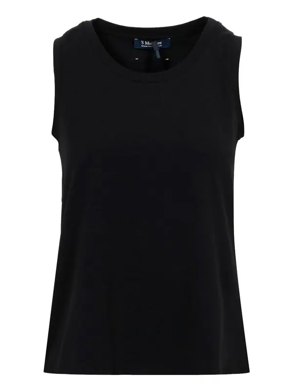 Max Mara Cotton Crewneck Tank - Black