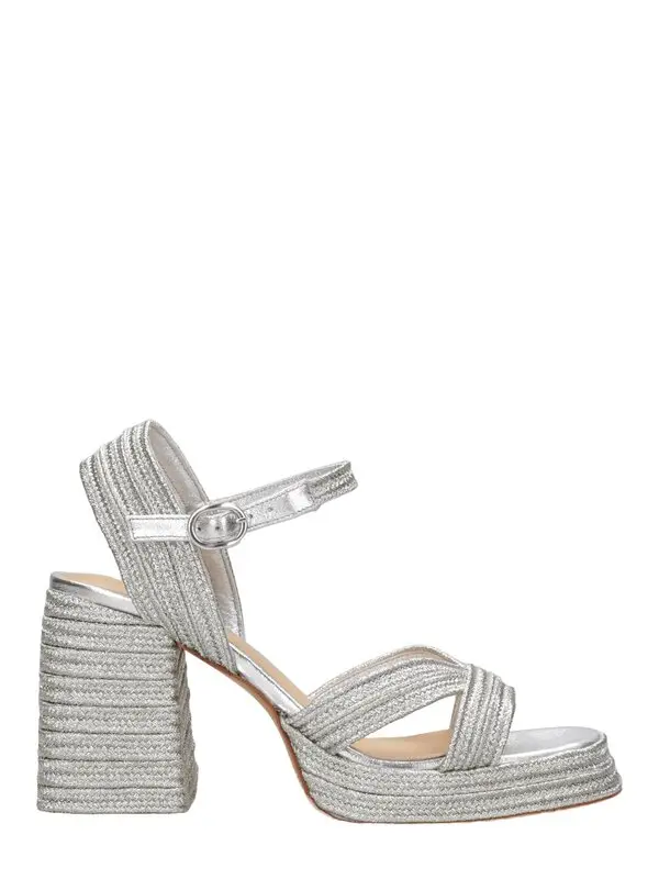 CastaÑer Platform Heeled Sandals - Silver